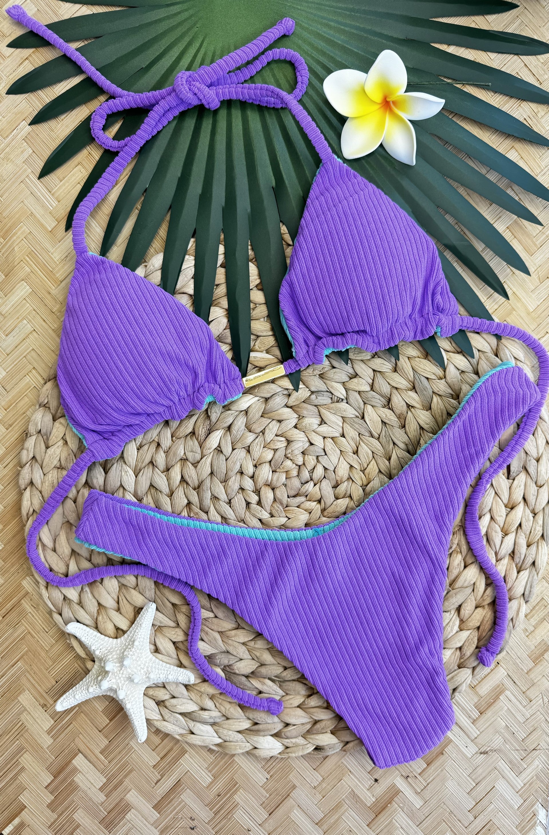 Aria Reversible Triangle Top + Cheeky Bikini Bottoms – Coco Brazil