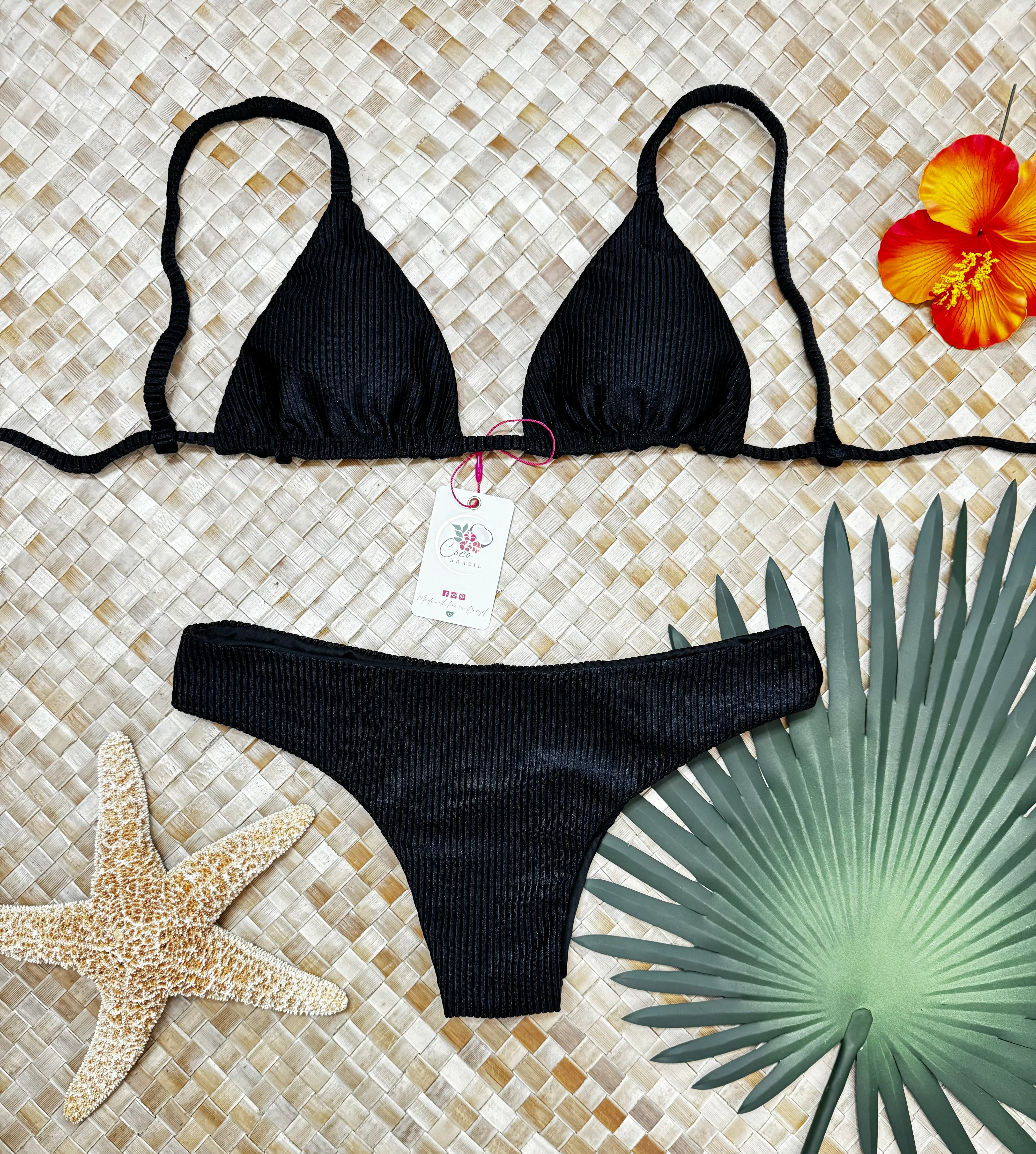 Viviana Triangle Top + Classic Coverage Bikini Bottoms – Coco Brazil