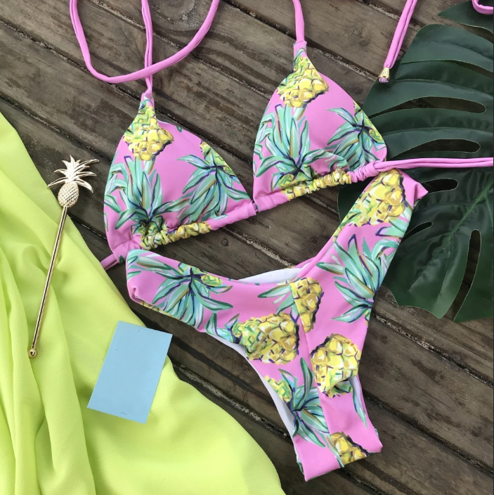 Evelina Triangle Pattern Top + Cheeky Bikini Bottoms – Coco Brazil